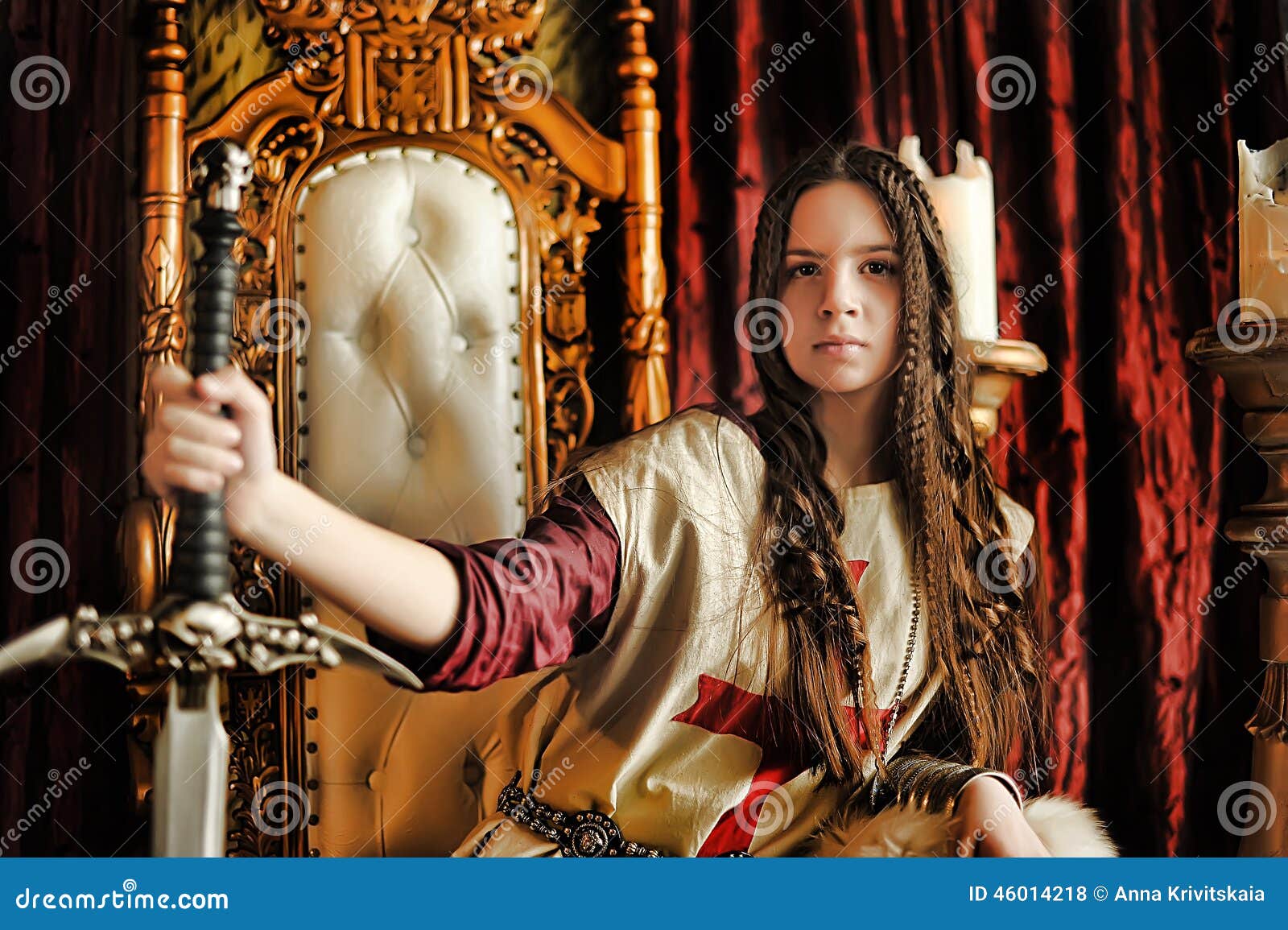 Warrior Princess on the Throne Stock Photo - Image of artistic ...