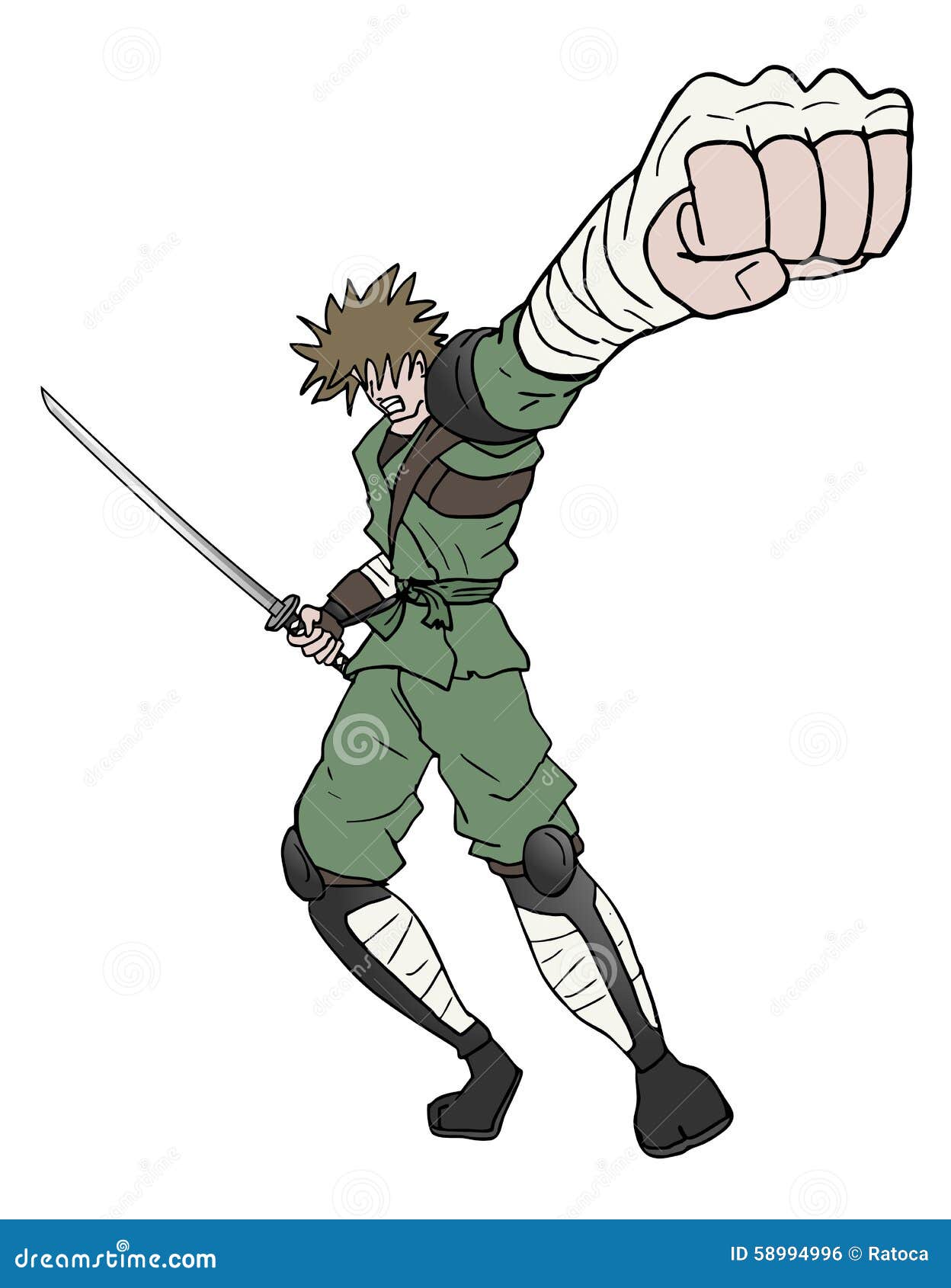 Warrior punch stock vector. Illustration of soldier, creative - 58994996