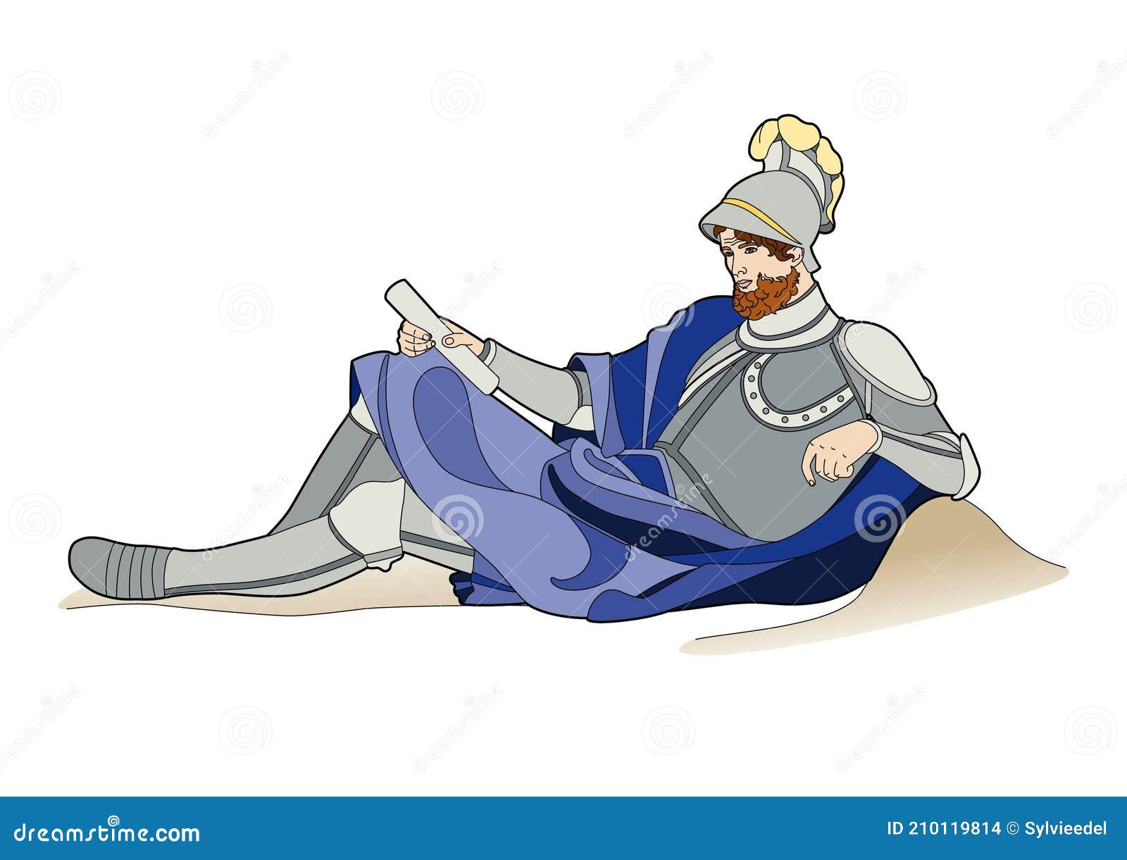 Warrior at rest stock vector. Illustration of middle - 210119814