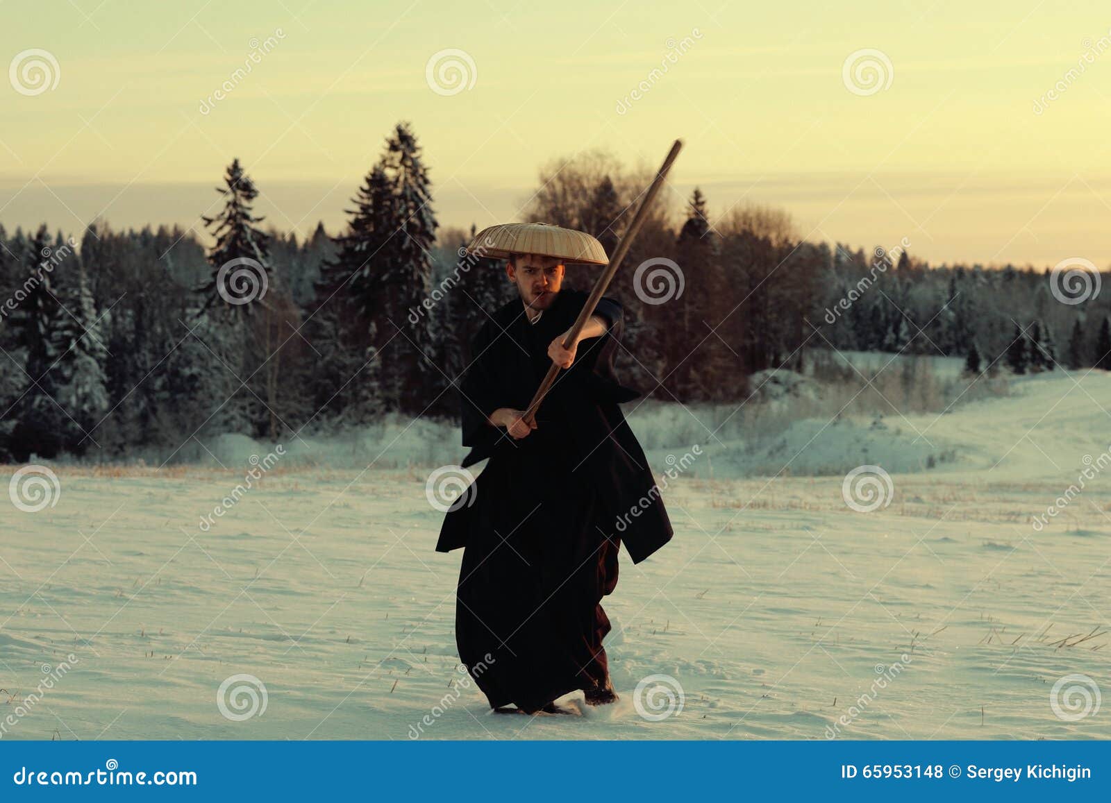 Warrior Samurai in Cold Winter Stock Photo - Image of fighter, japan ...