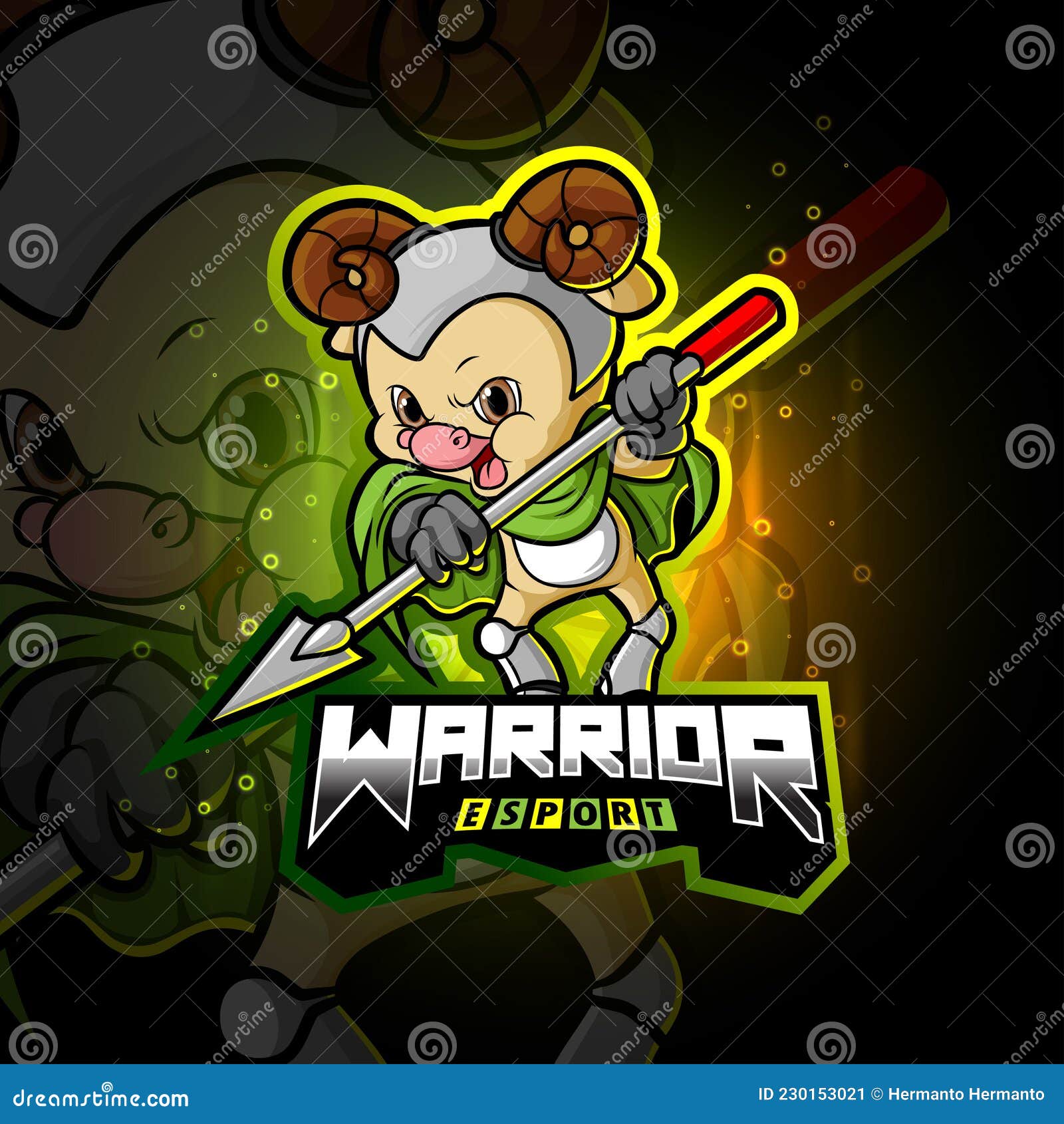 Sheep Knight Cute Creative Kawaii Cartoon Mascot Logo Royalty-Free ...