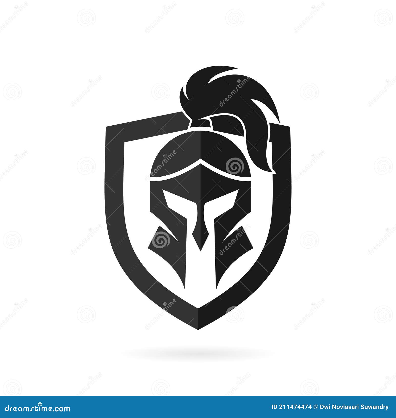 Warrior in Shield Logo Concept Stock Vector - Illustration of logotype ...