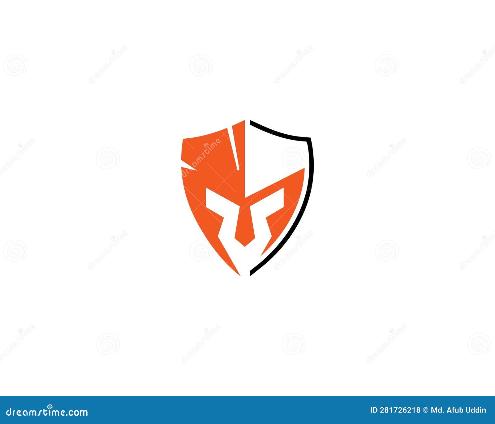 Warrior and Shield Strong Logo Design Stock Vector - Illustration of ...