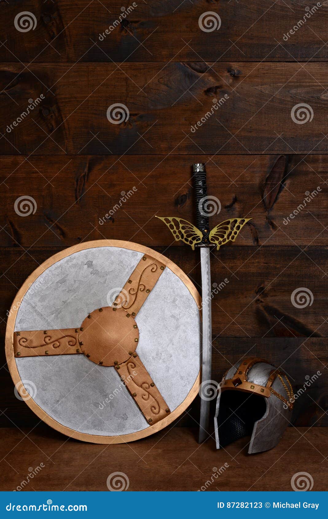 Warrior Shield Sword and Helmet Stock Image - Image of fight, armored ...