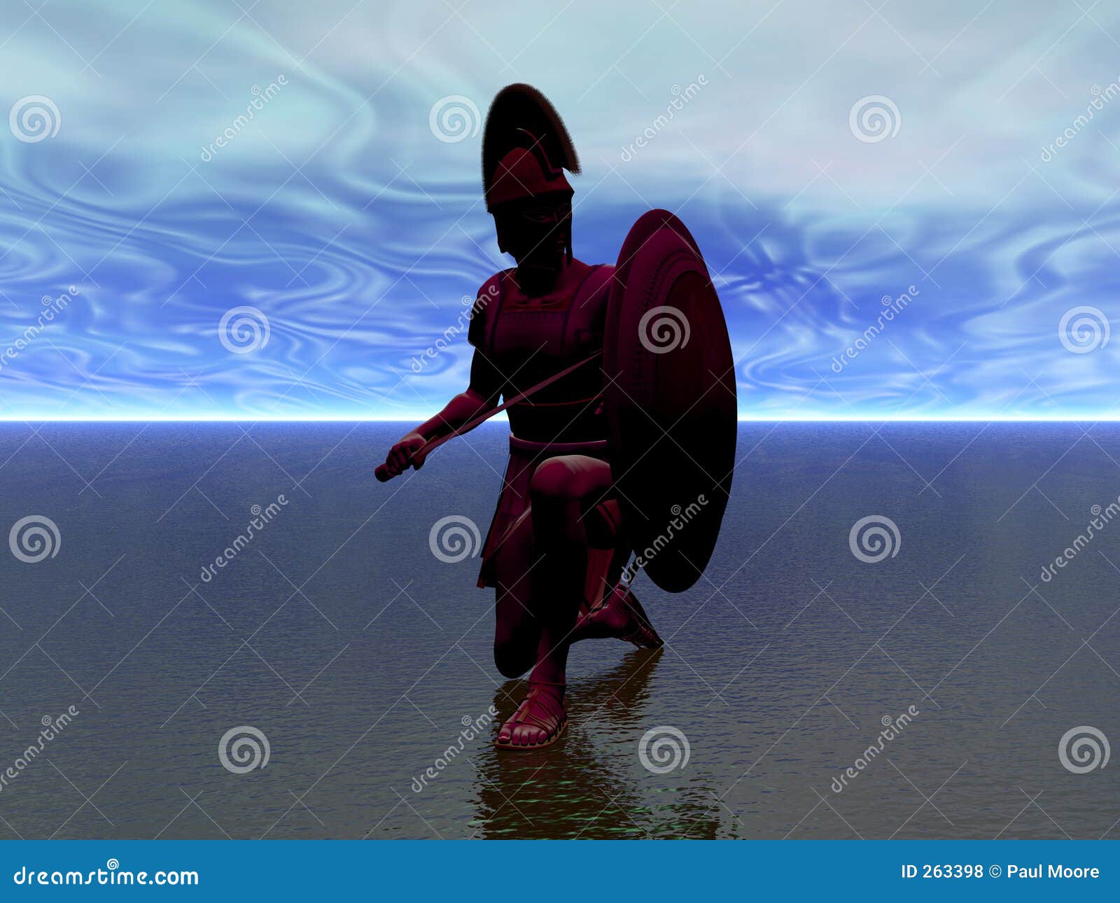 Warrior Silhouette stock illustration. Illustration of fight - 263398