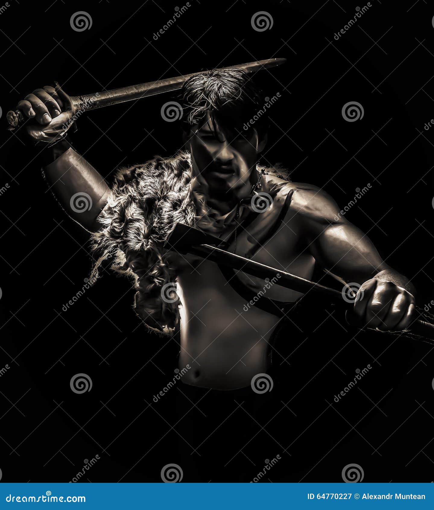Warrior silhouette stock image. Image of muscle, facial - 64770227