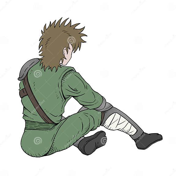 Warrior sit in ground stock illustration. Illustration of ground ...