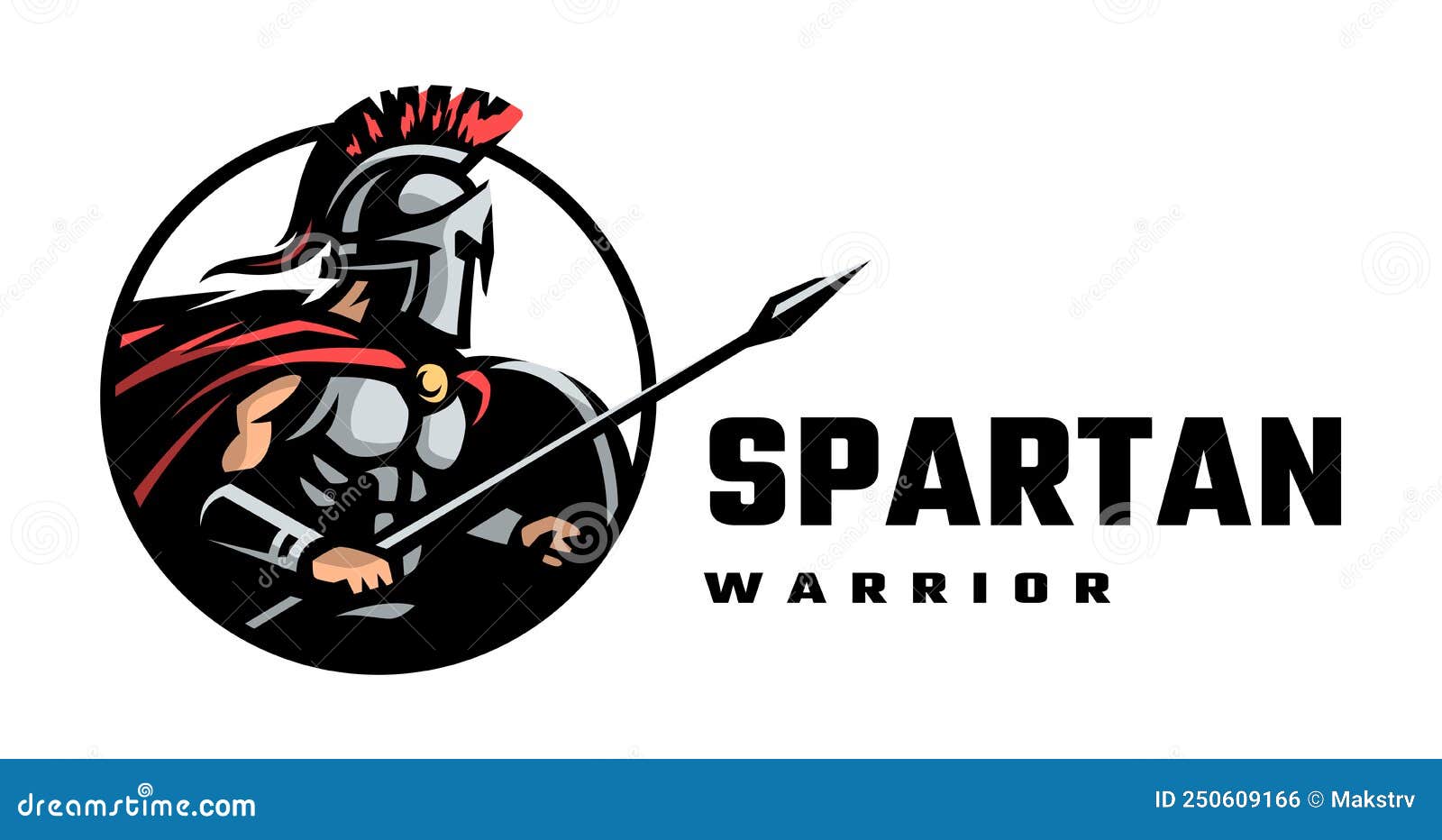 Warrior of Sparta, Emblem Logo. Vector Illustration. Stock Vector ...