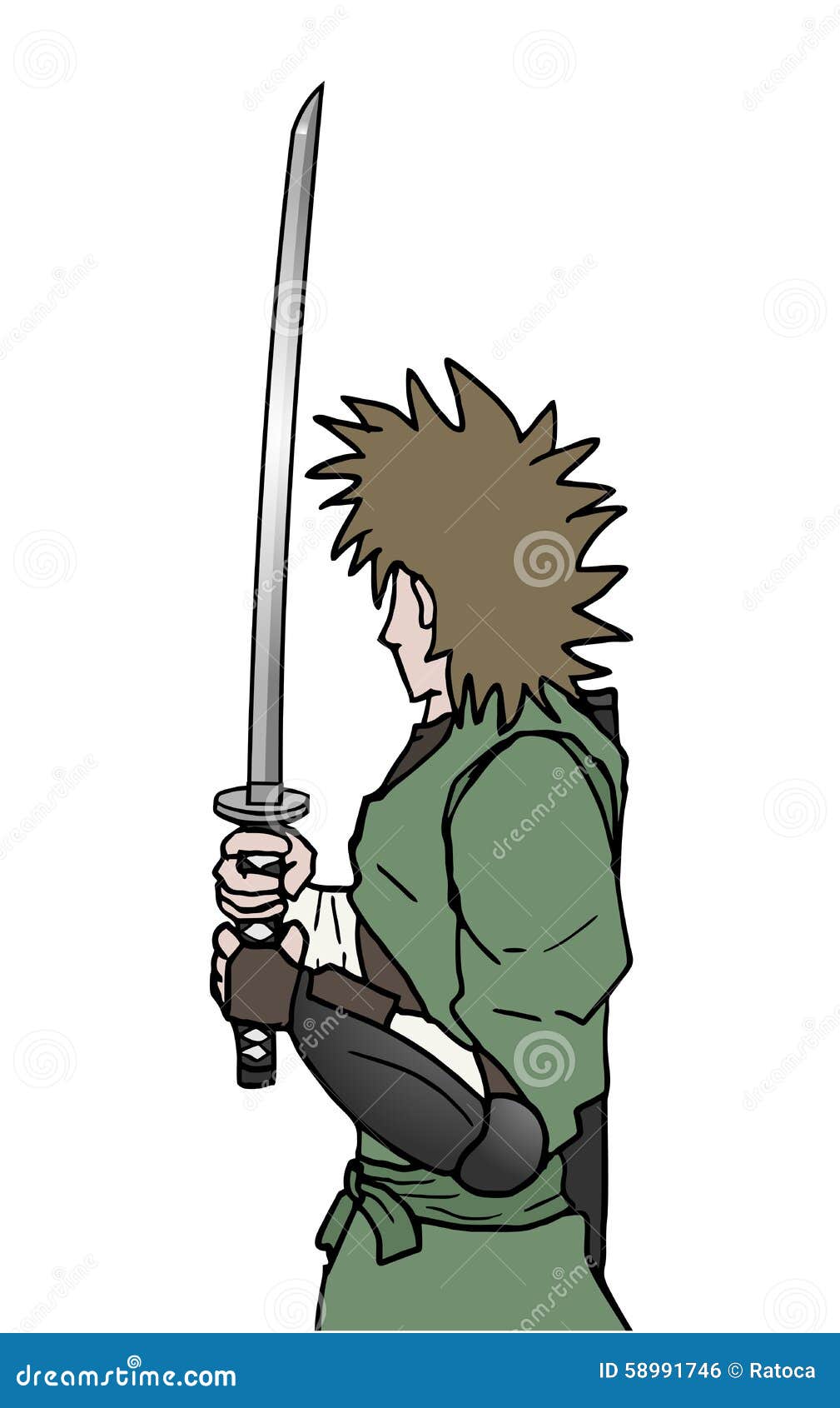 Warrior with sword stock vector. Illustration of male - 58991746
