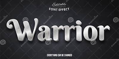 Warrior Text, 3d Editable Font Effect Stock Vector - Illustration of ...