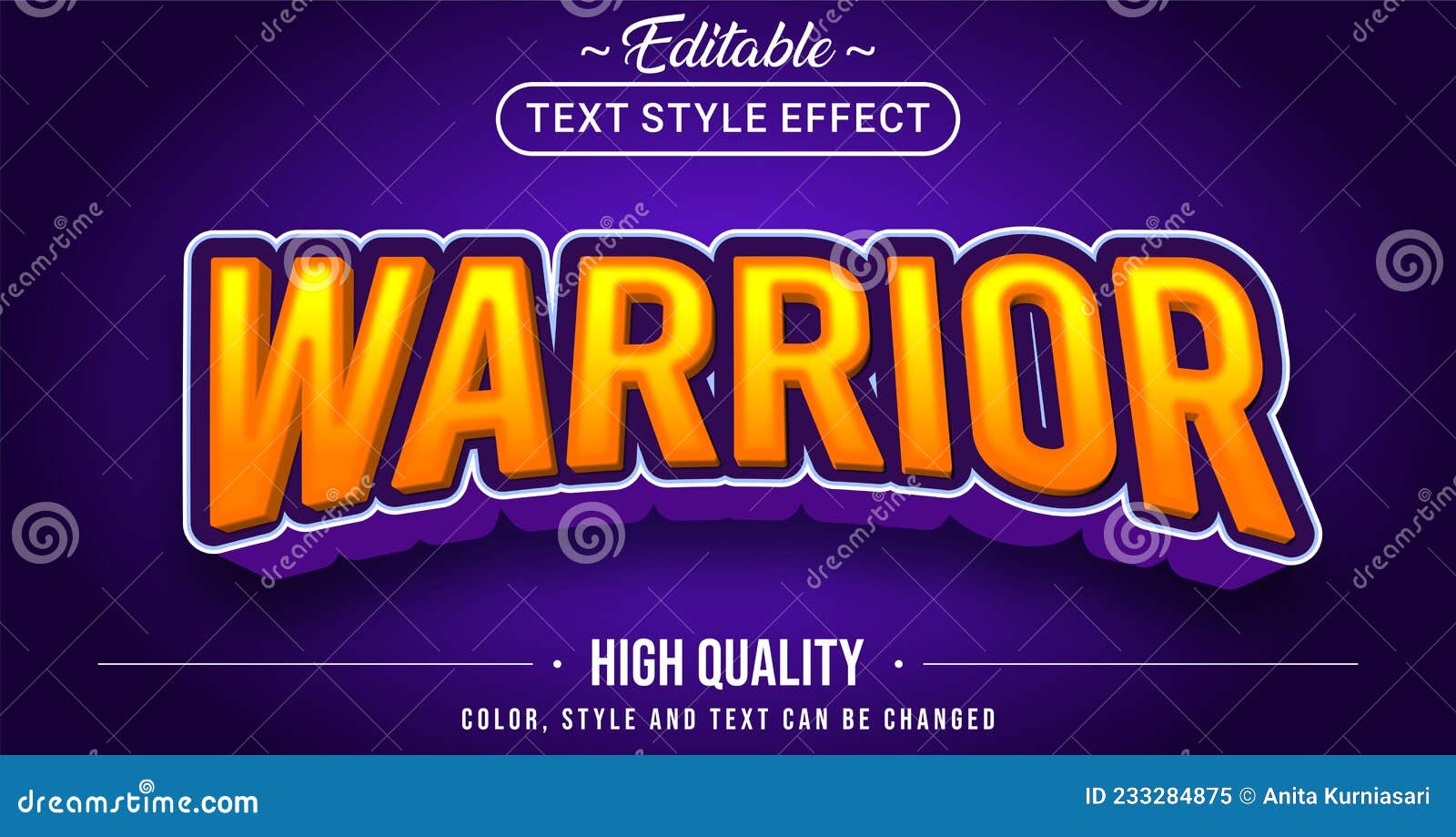 Warrior Text Effect - Editable Text Effect Stock Vector - Illustration ...