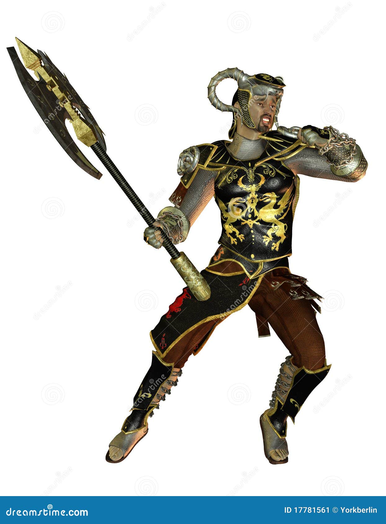 Warriors In Armor And Battle Ax Royalty-Free Stock Photo ...