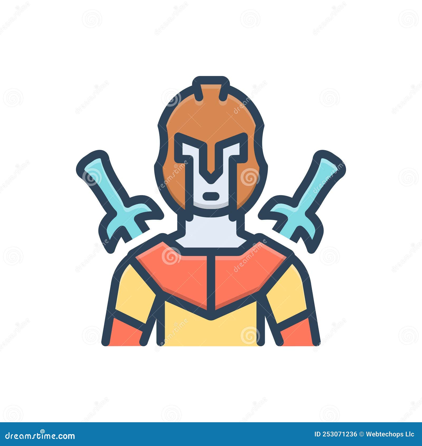 Color Illustration Icon For Warriors, Combatant And Fighter ...