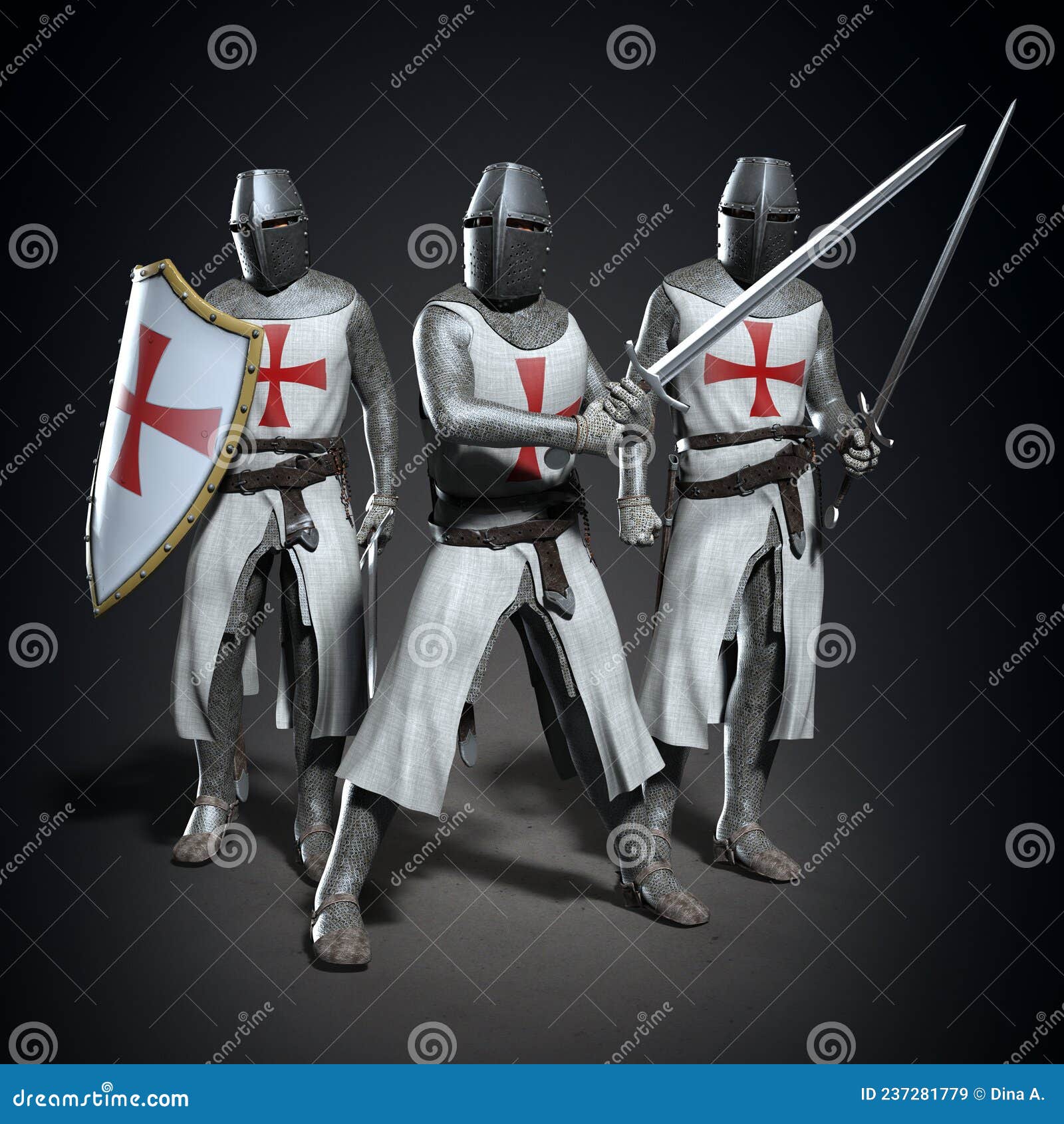 Warriors of the Knights Templar Stock Illustration - Illustration of ...