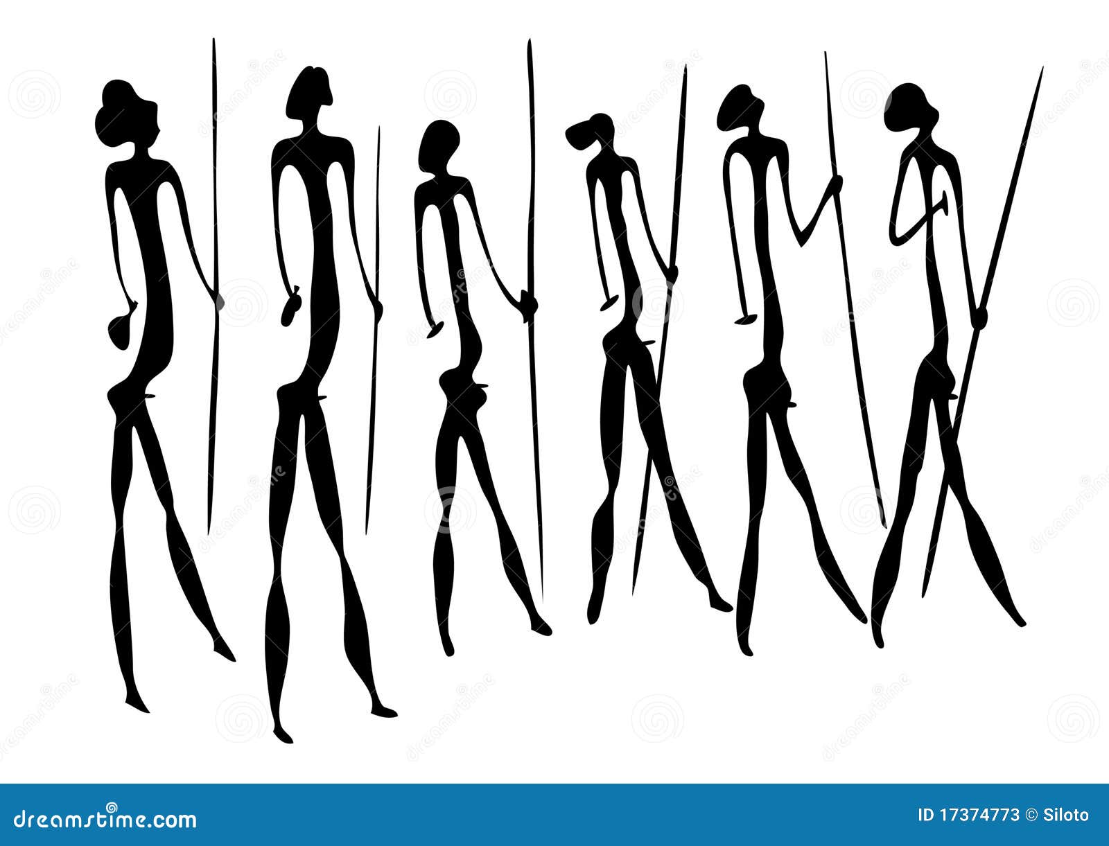 Primitive Figures Of Ancient Tribes And Symbols. Traditional Rituals ...