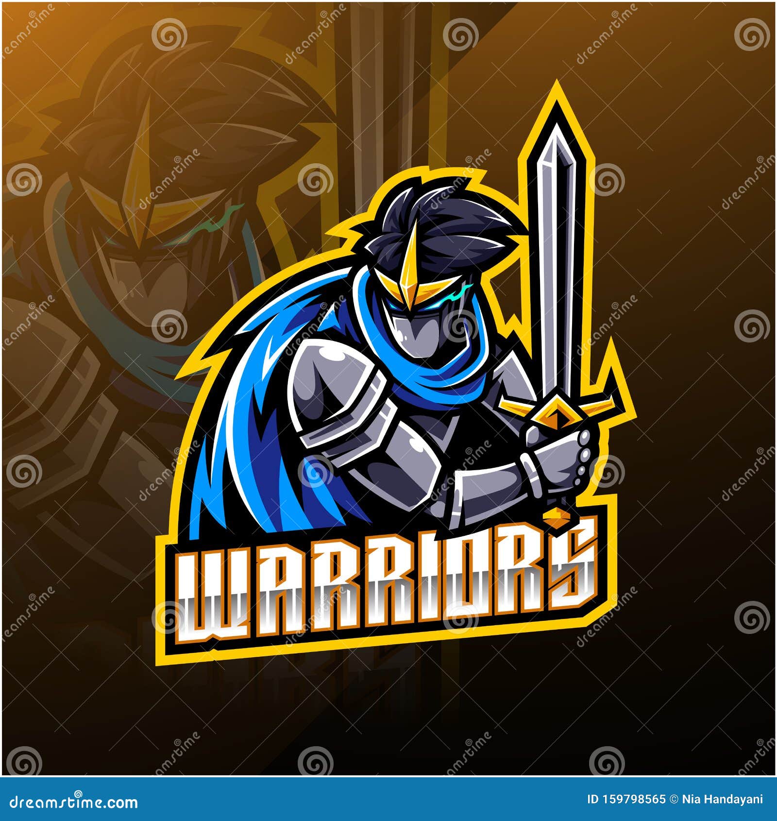 Warriors Sport Mascot Logo Design Stock Vector - Illustration of battle ...