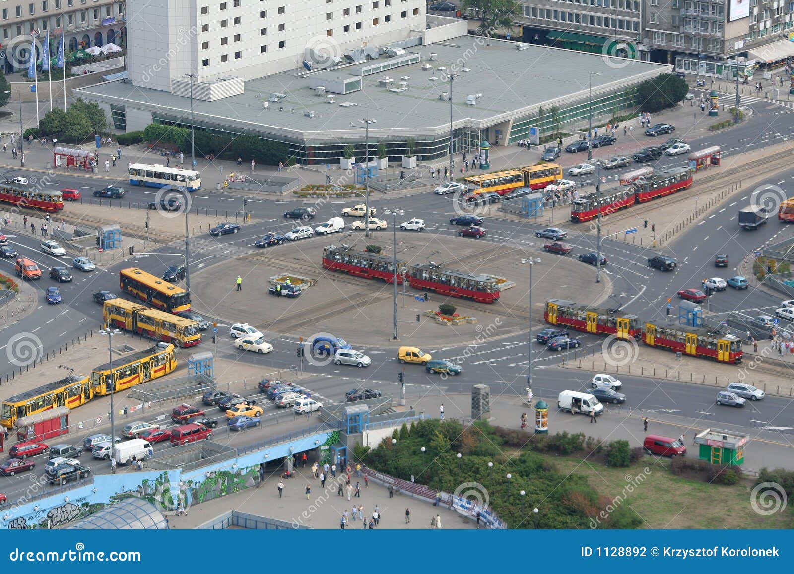Warsaw stock photo. Image of historic, aerial, cars, streetcar - 1128892