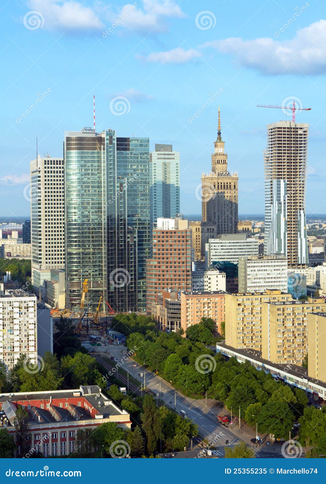 Warsaw aerial view stock image. Image of cityscape, polish - 25355235