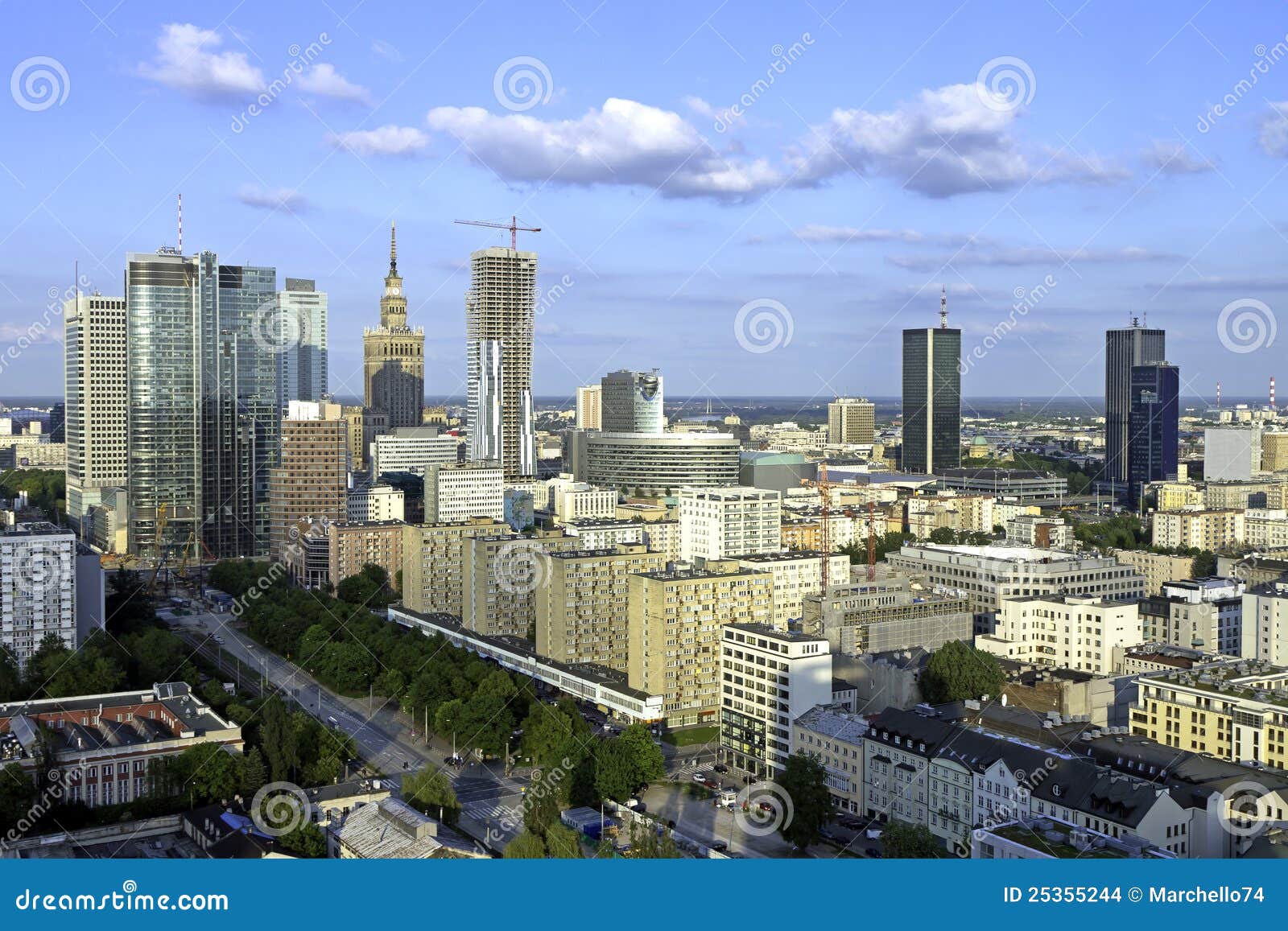 Warsaw aerial view stock photo. Image of life, outdoor - 25355244
