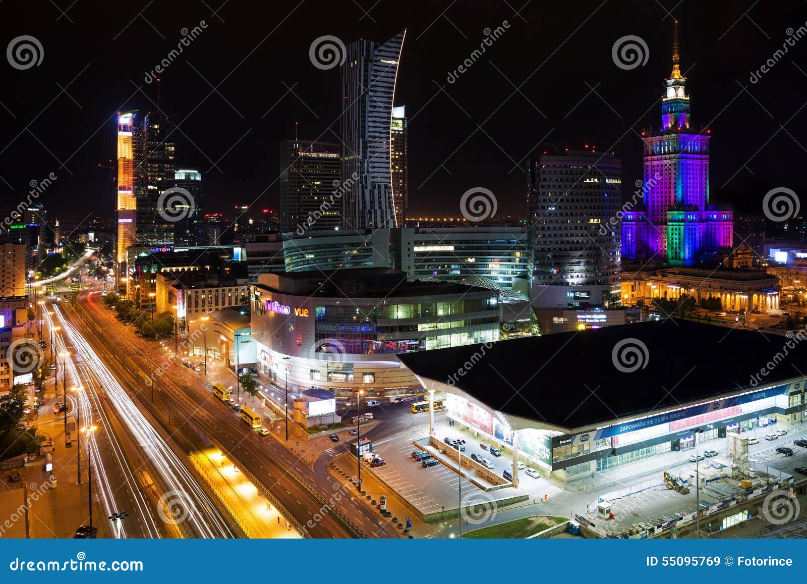 Warsaw city center editorial stock image. Image of street - 55095769