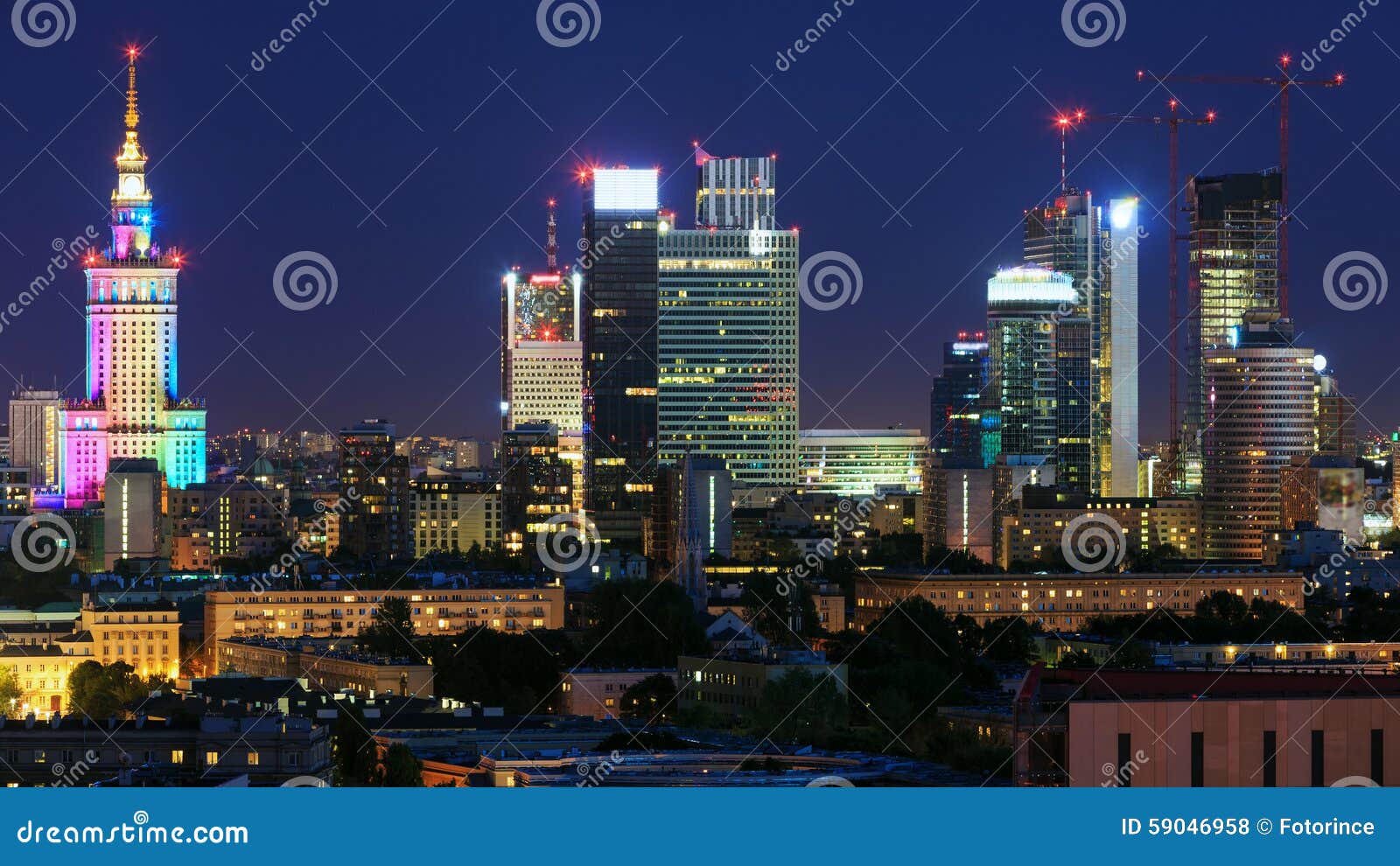 Warsaw city center stock photo. Image of street, tower - 59046958