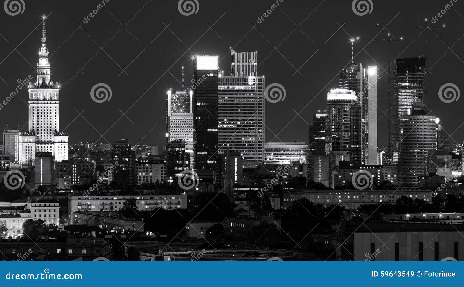 Warsaw City Center at Night Stock Image - Image of culture, black: 59643549
