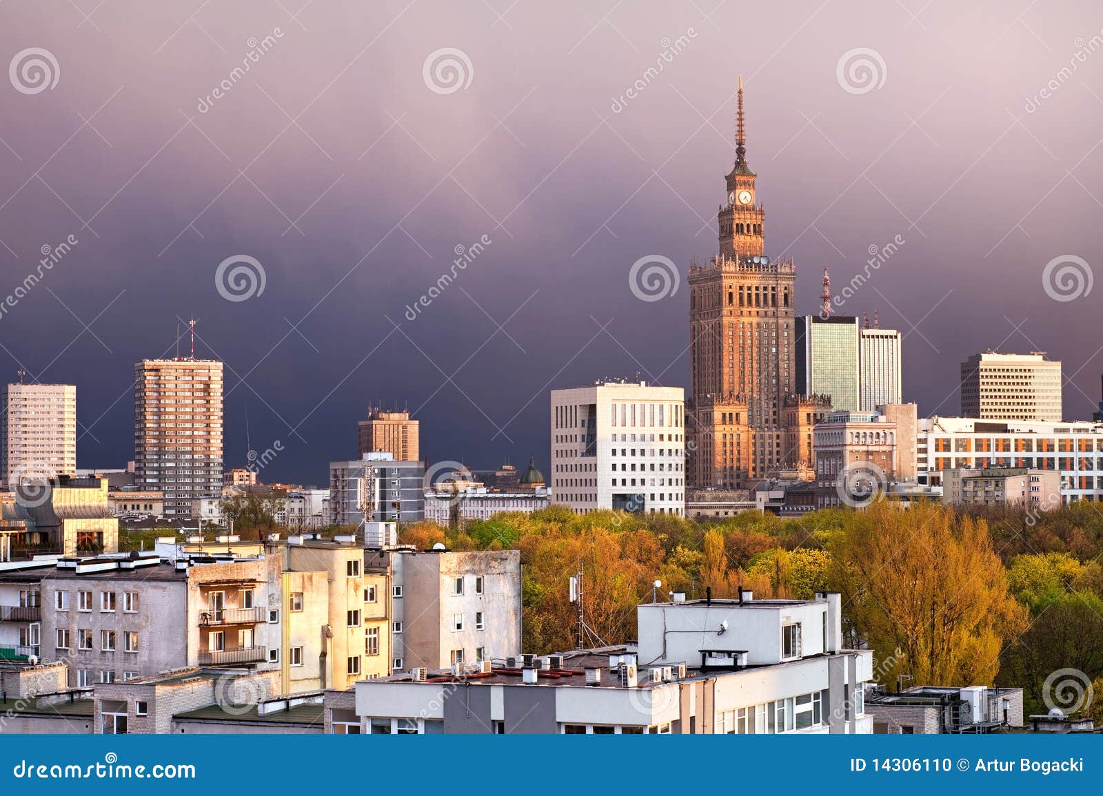 Warsaw Cityscape stock photo. Image of famous, cityscape - 14306110