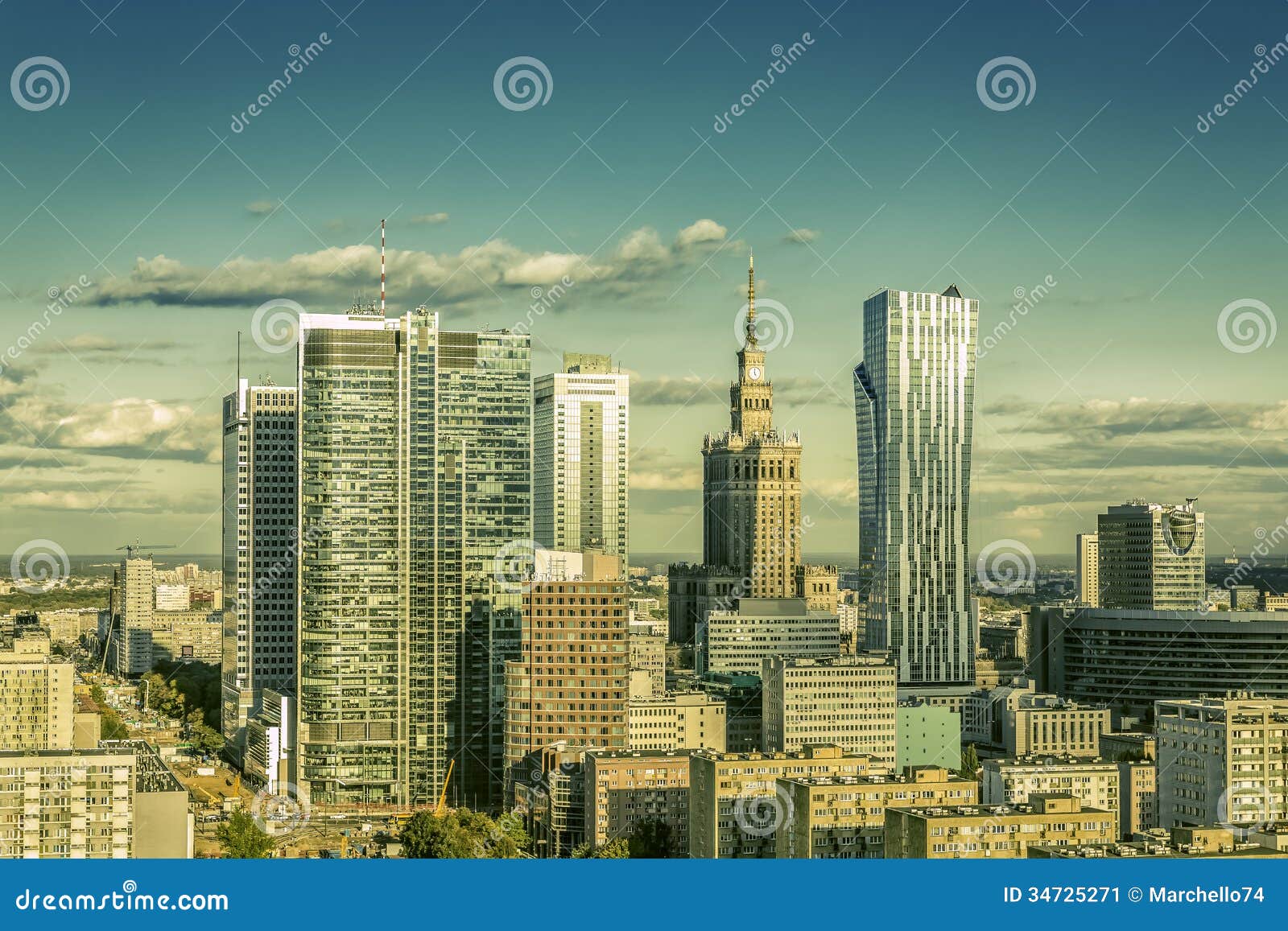 Warsaw downtown stock image. Image of aerial, outdoor - 34725271