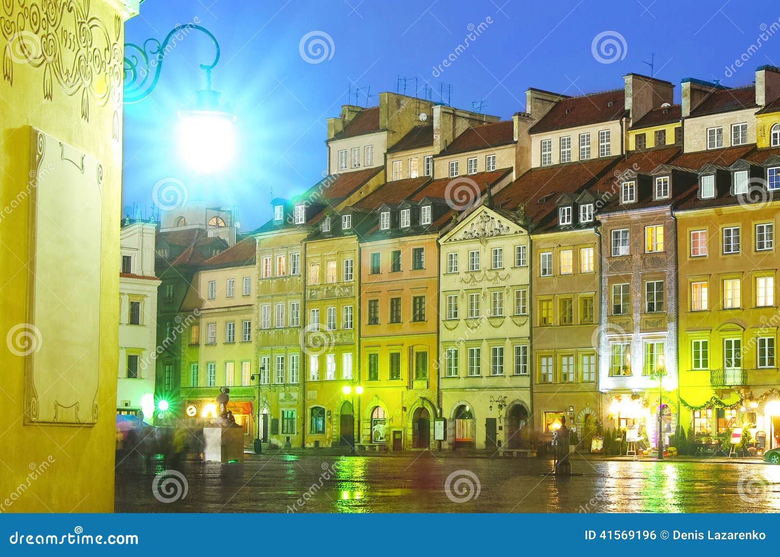 Warsaw lights stock photo. Image of warsaw, europe, night - 41569196