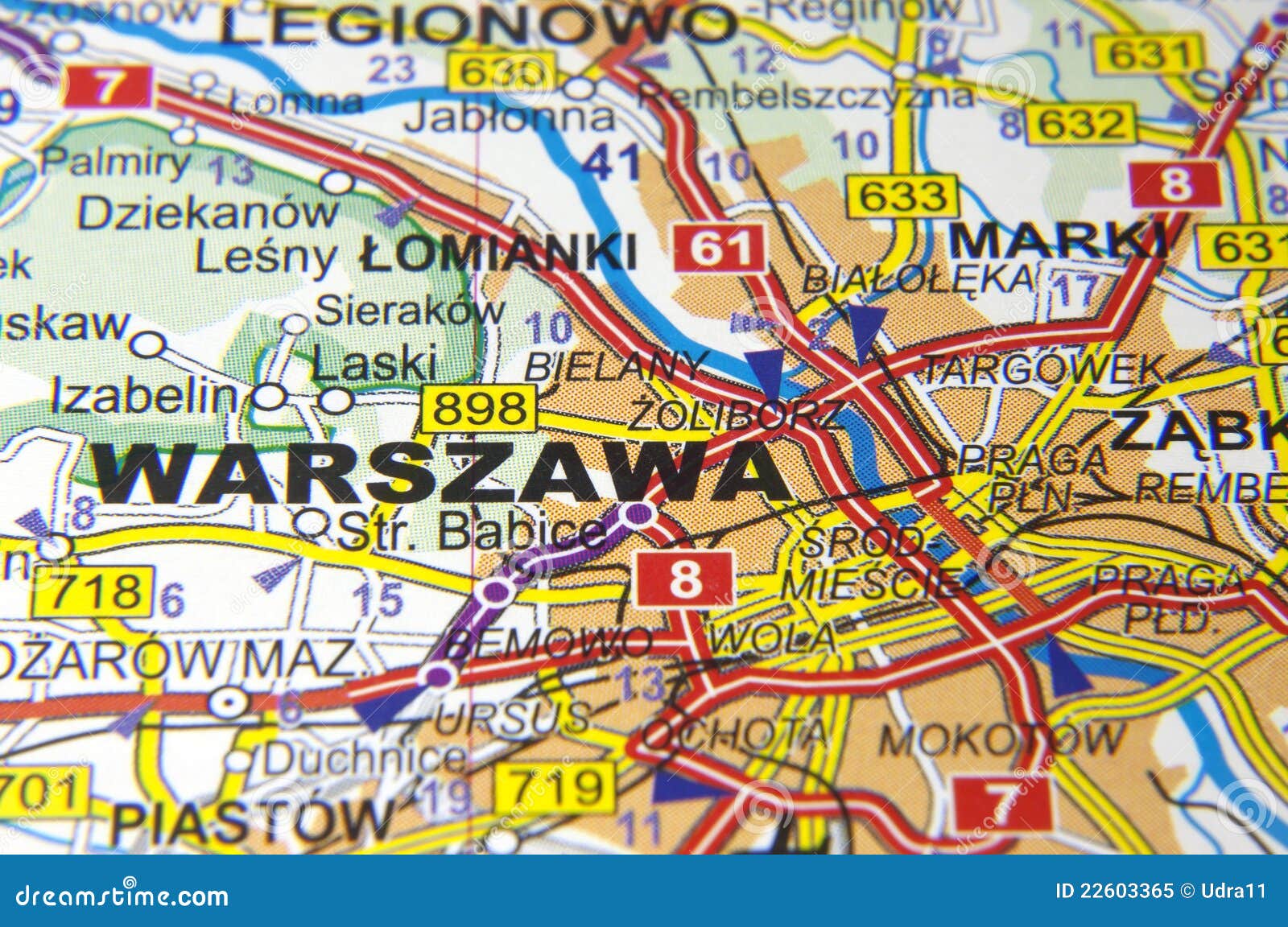 Warsaw on the map stock image. Image of closeup, europe - 22603365
