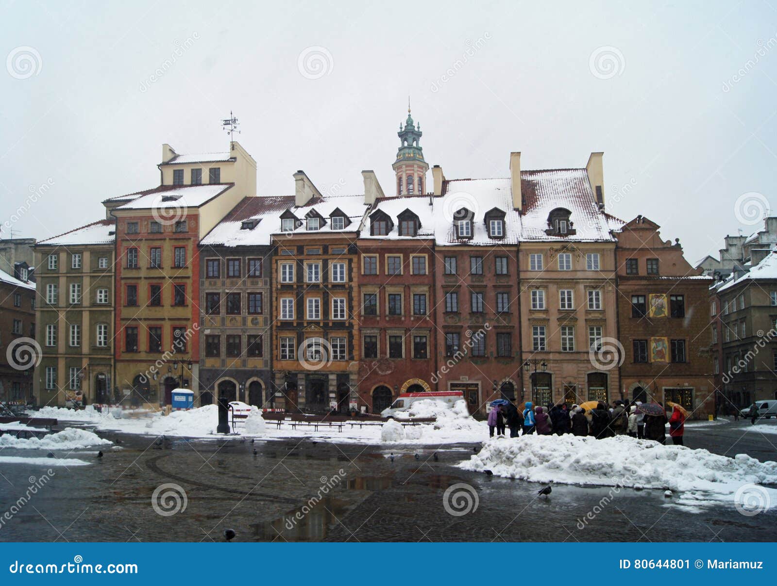 Warsaw Old Town - in the Winter Stock Image - Image of warsawoldtown ...