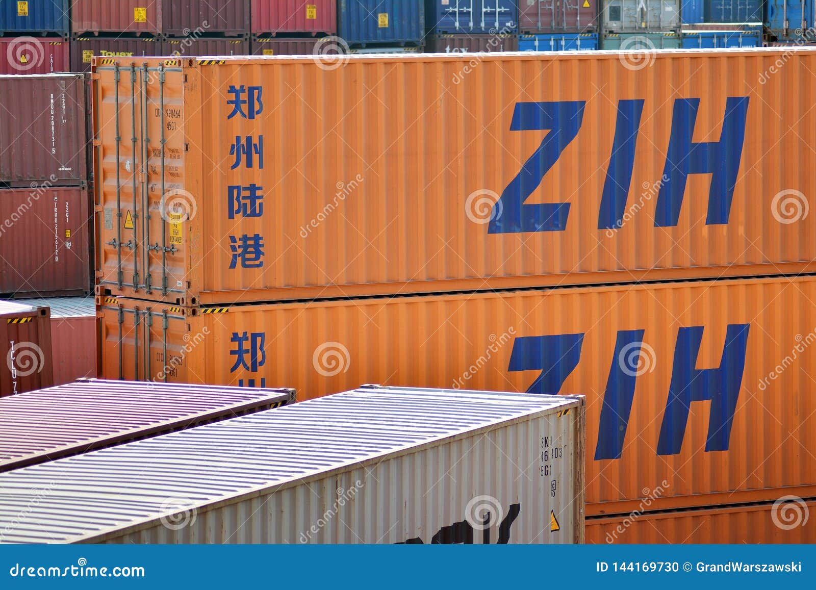 Stack of Containers Box, Cargo Freight Ship for Import Export Logistics ...