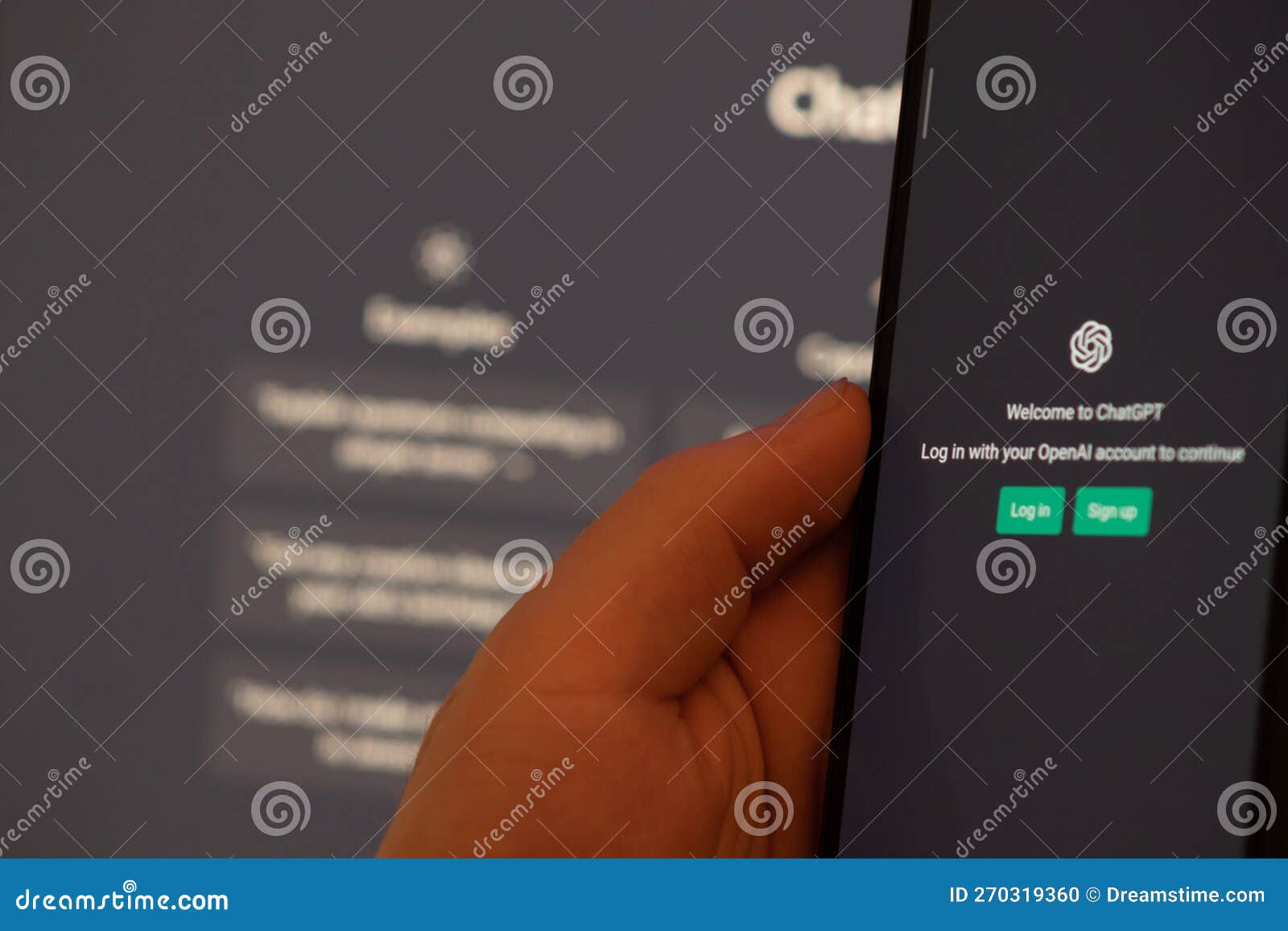 ChatGPT Login Screen Seen on Smartphone Screen. OpenAI Chat Bot ... ChatGPT Login Screen Seen on Smartphone Screen. OpenAI Chat Bot ...