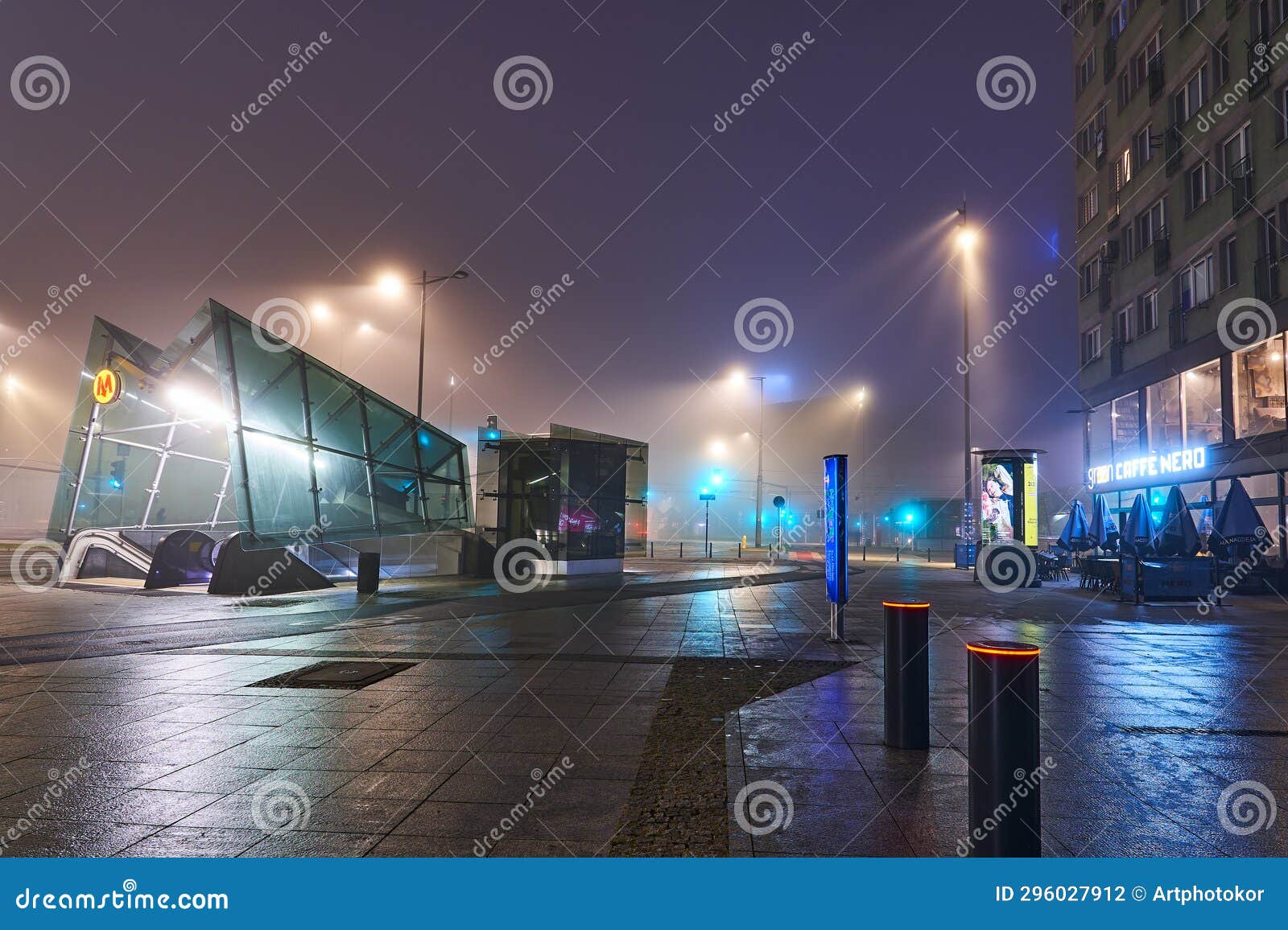 Warsaw, Poland - October 22, 2023 - Lockdown Theme in the City. Empty ...