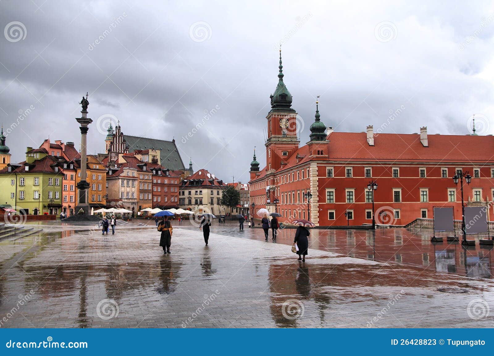 Warsaw in the rain stock image. Image of poland, tourist - 26428823