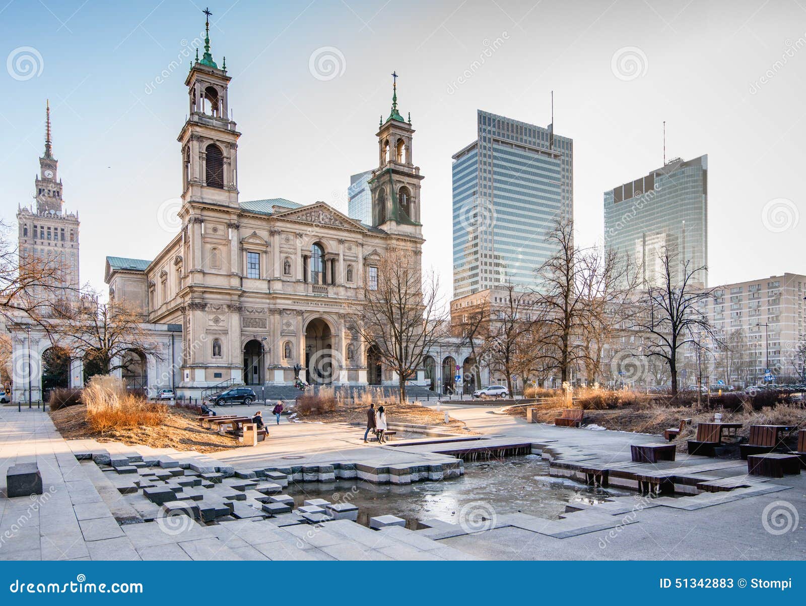 Warsaw square stock image. Image of skyscrapers, cold - 51342883