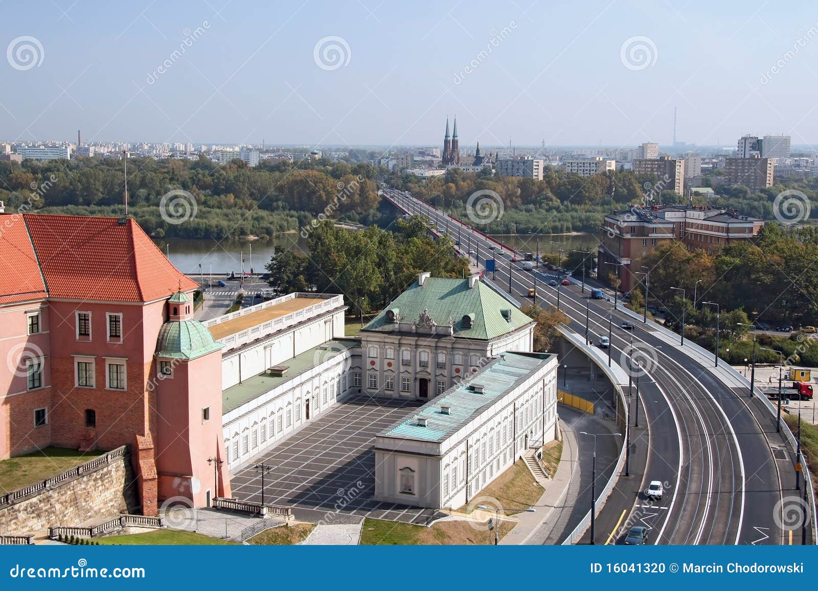 Warsaw and Vistula river. stock photo. Image of archway - 16041320