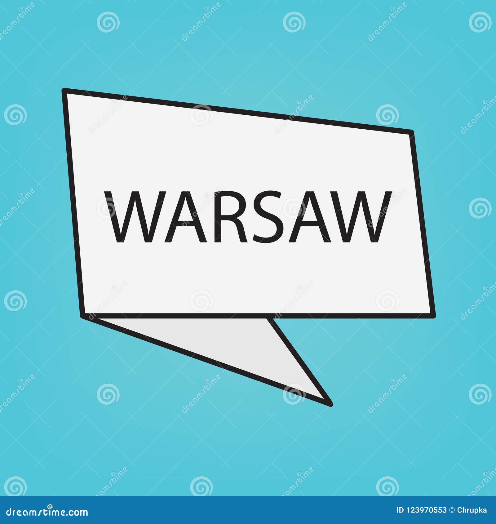 Warsaw word on sticker stock vector. Illustration of polish - 123970553
