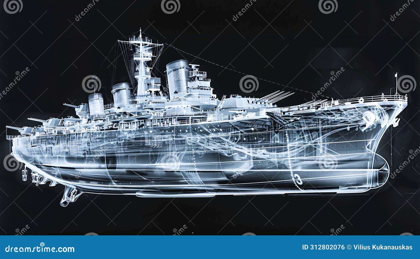 Warship Anatomy in X-ray Vision Stock Illustration - Illustration of ...