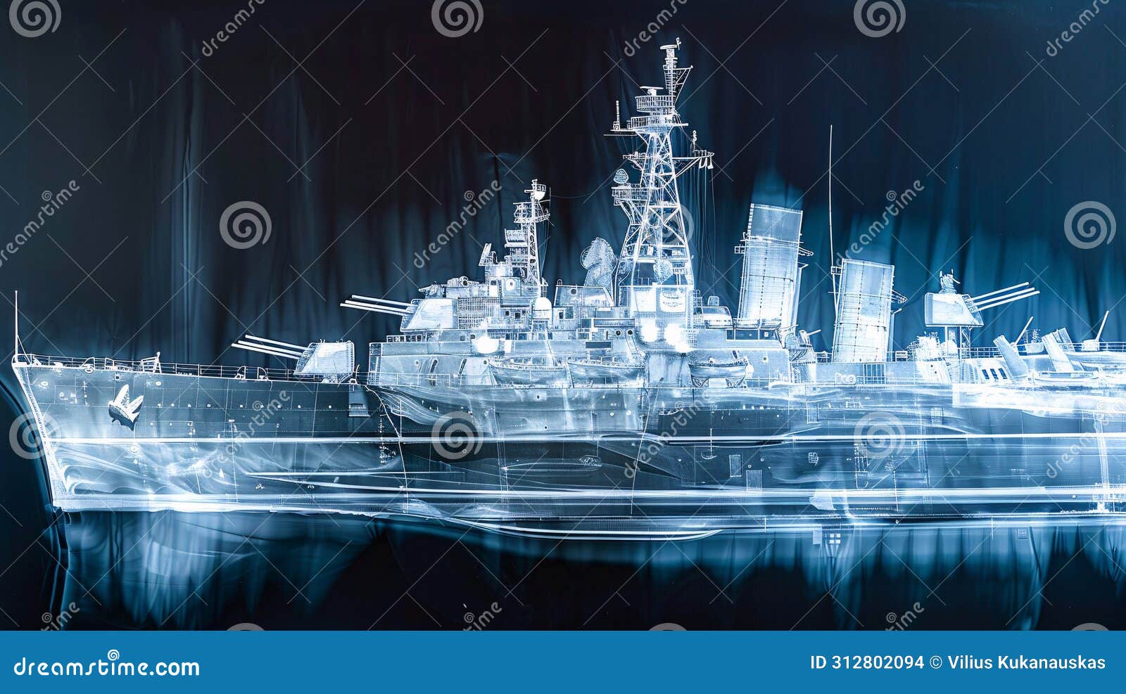 Warship Anatomy in X-ray Vision Stock Illustration - Illustration of ...