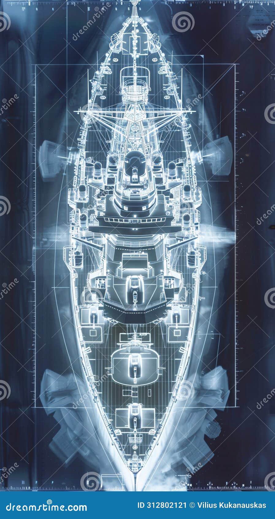 Warship Anatomy in X-ray Vision Stock Illustration - Illustration of ...