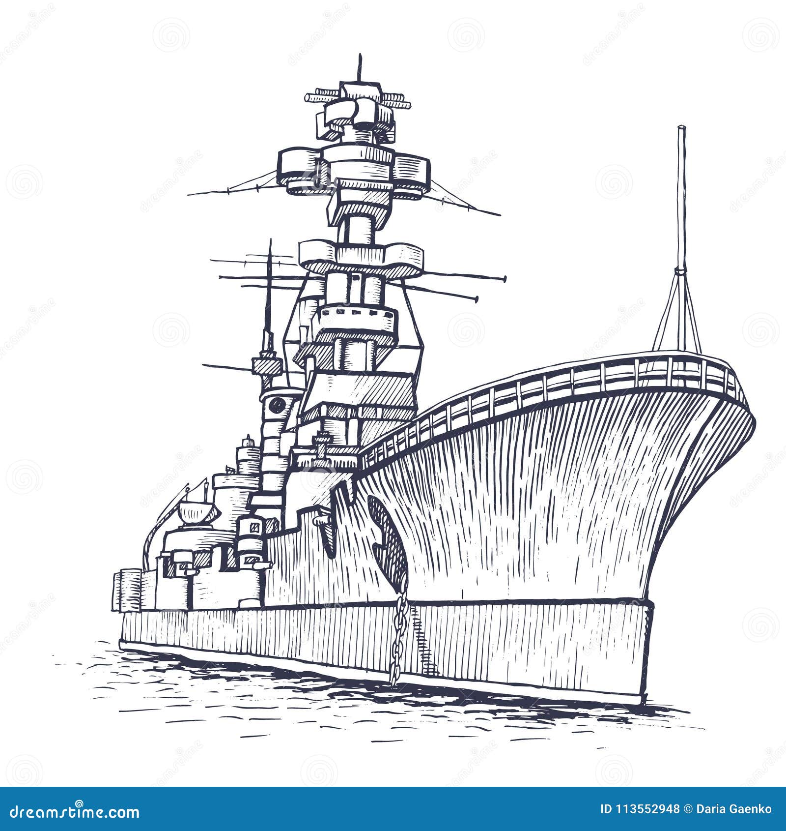 Warship with a high mast stock vector. Illustration of exploration ...