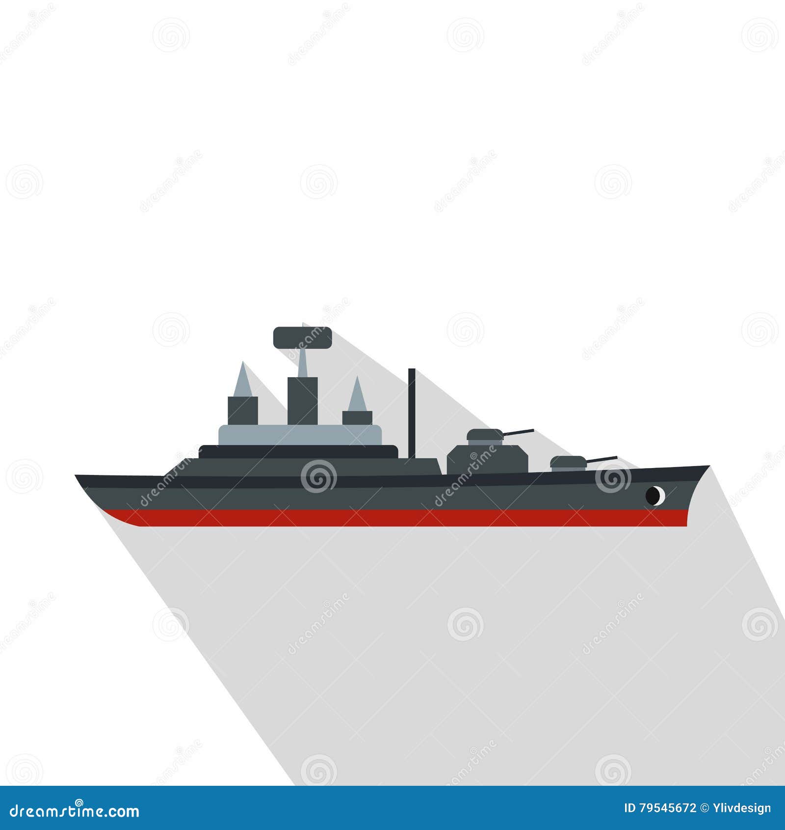 Warship icon, flat style stock vector. Illustration of graphic - 79545672