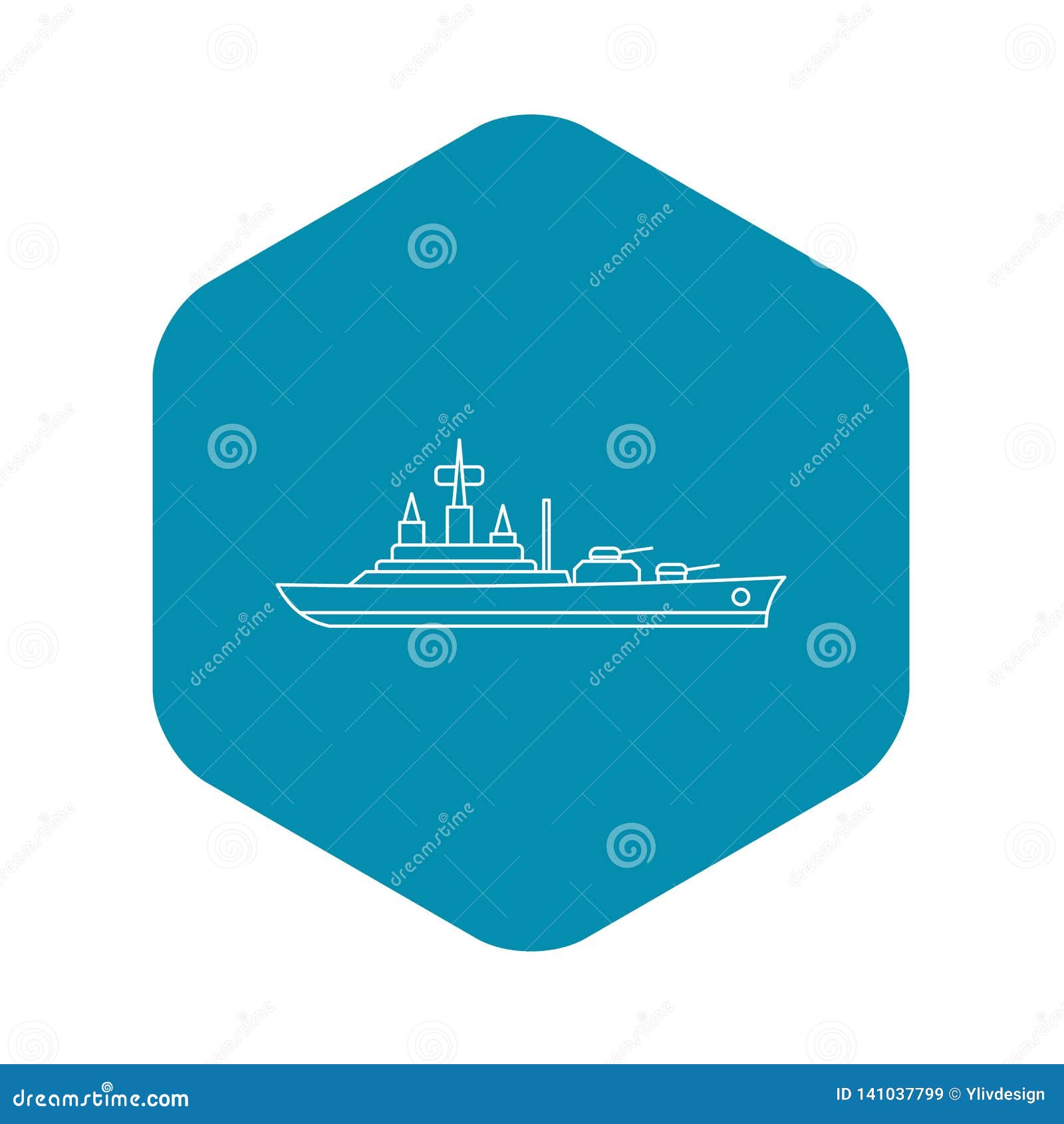 Warship Outline Vector Icon. Thin Line Black Warship Icon, Flat Vector ...