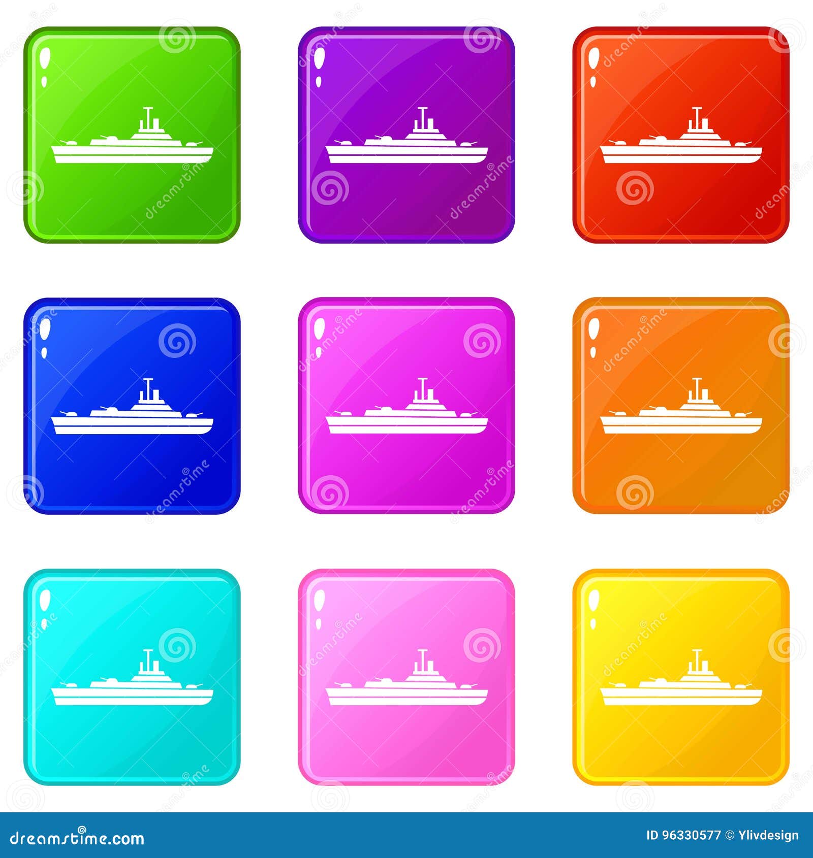 Warship icons 9 set stock vector. Illustration of nautical - 96330577