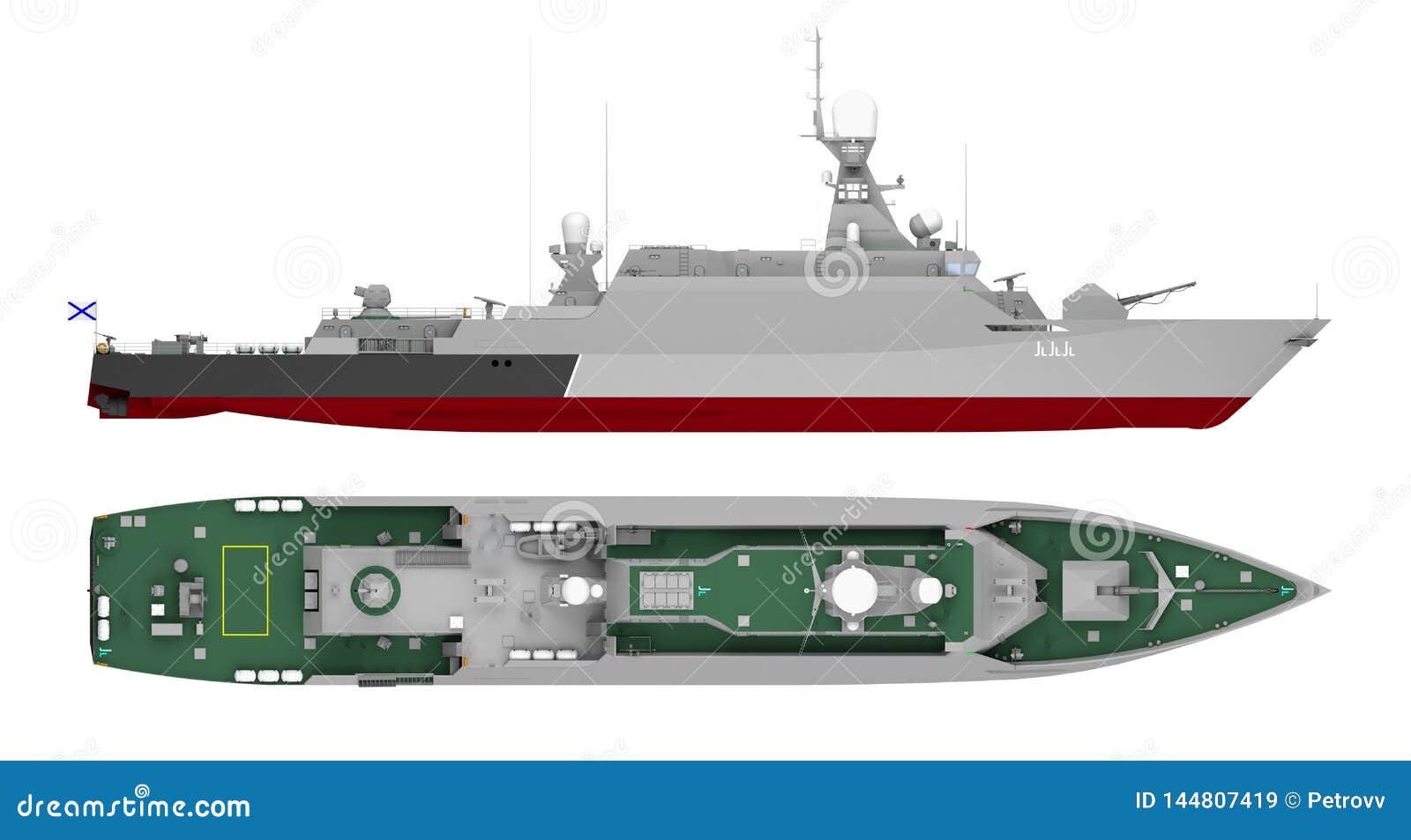 Warship Isolated On White Royalty-Free Stock Photo | CartoonDealer.com ...