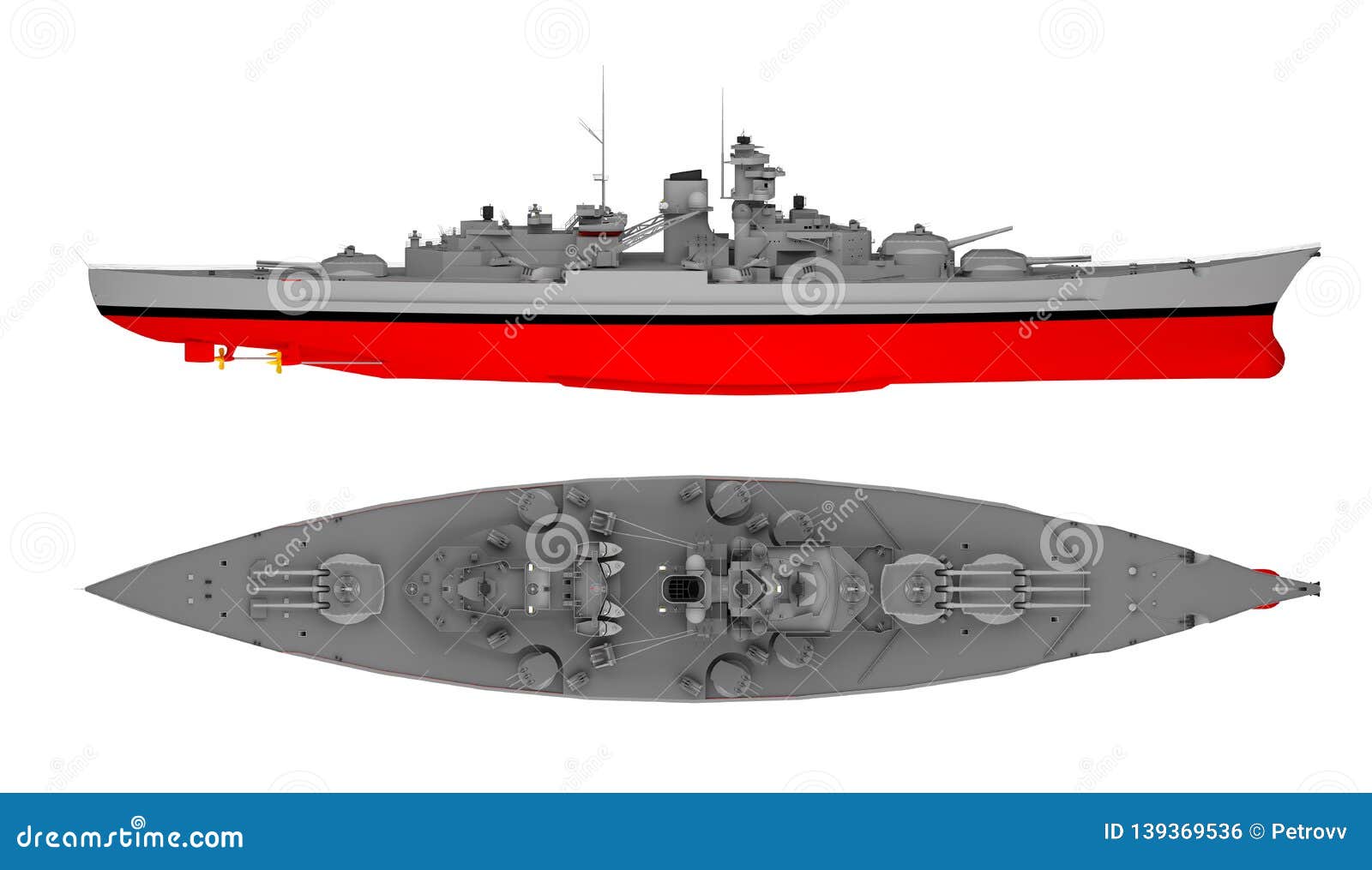 Warship Isolated On White Royalty-Free Stock Photo | CartoonDealer.com ...