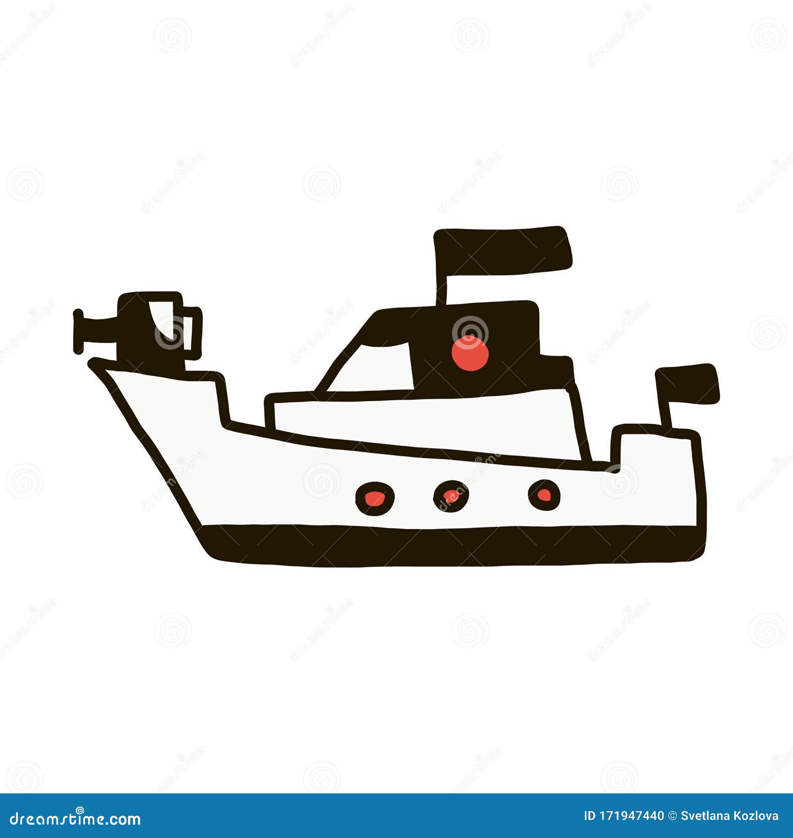 Warship Outline Vector Icon. Thin Line Black Warship Icon, Flat Vector Simple Element ...