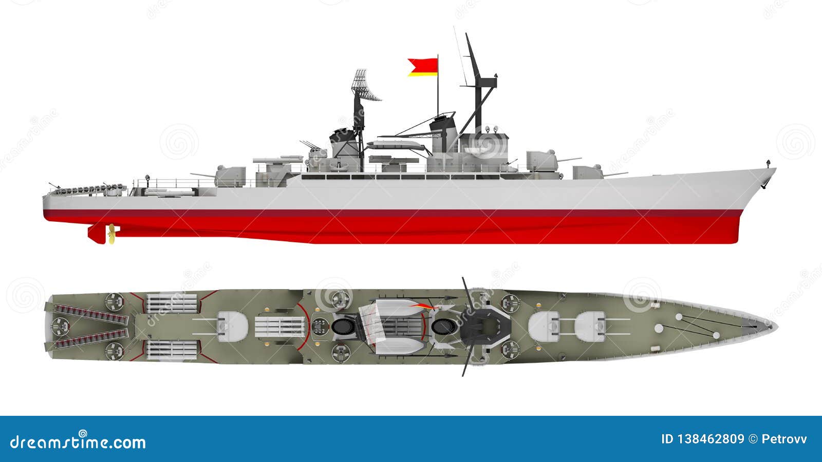 Destroyer Ship Side View