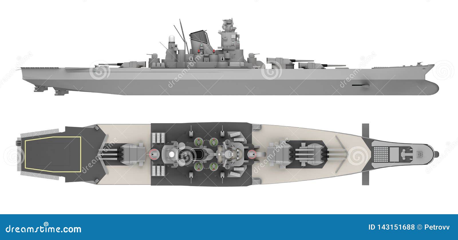 Warship Side View. Military Ship. Cartoon Destroyer | CartoonDealer.com ...